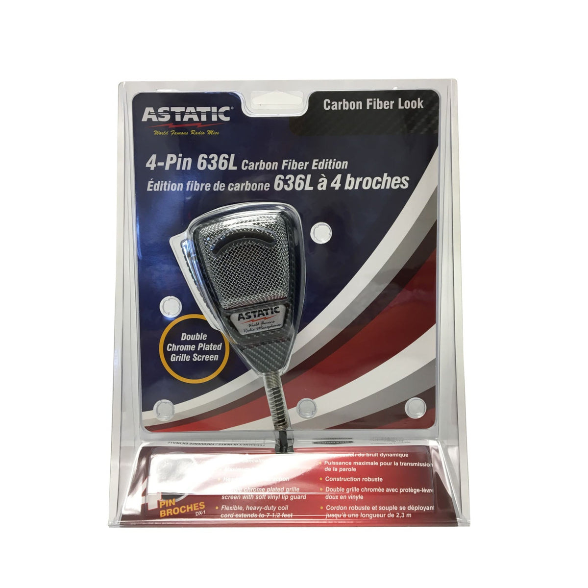 Astatic 636L Carbon Fiber CB Microphone | Right Channel Radios
